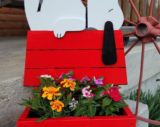 Handcrafted Hand Painted Wood Snoopy Flower Planter Box - Etsy