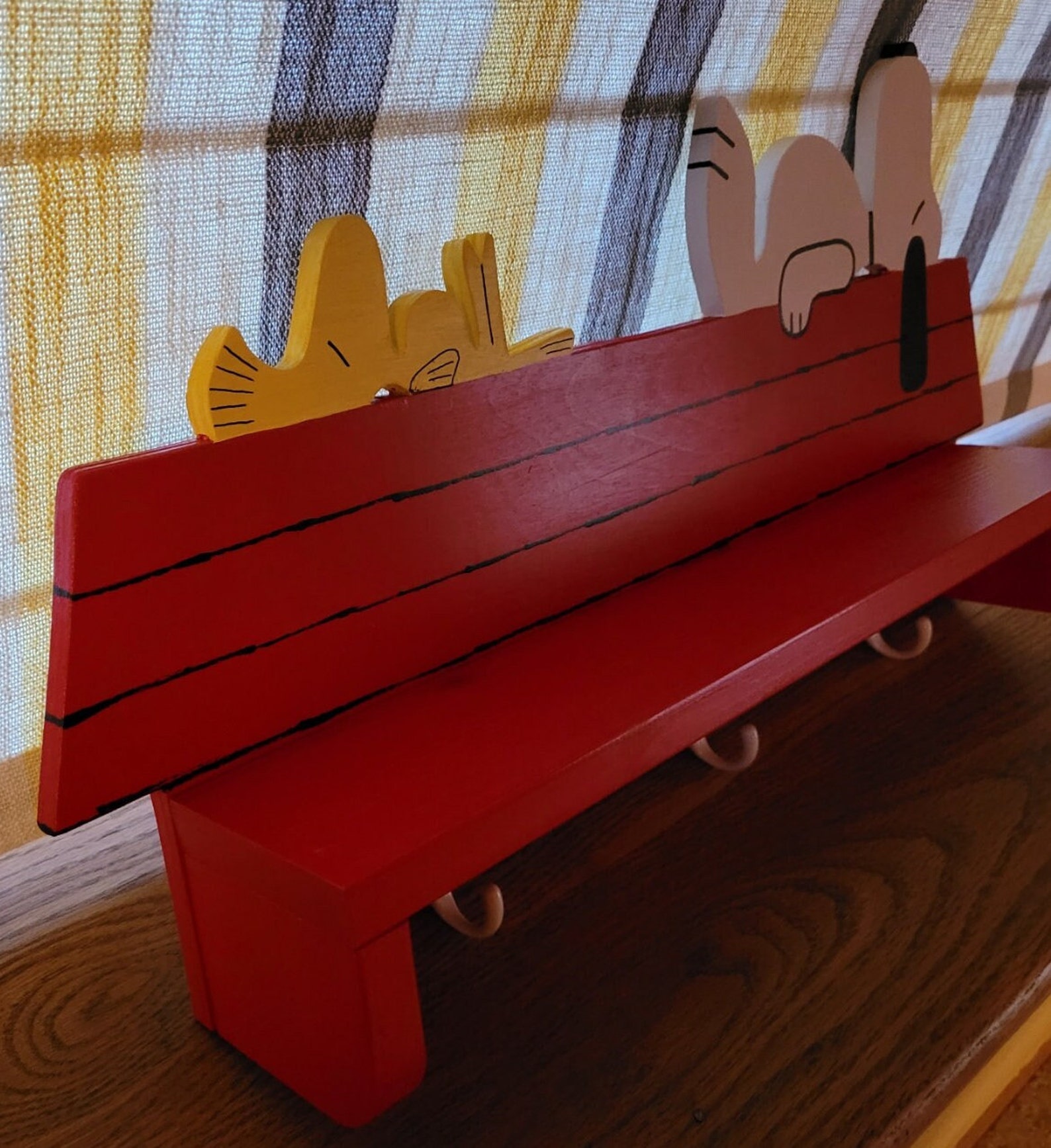 Snoopy and Woodstock Wall Hanging Shelf With Hooks - Etsy
