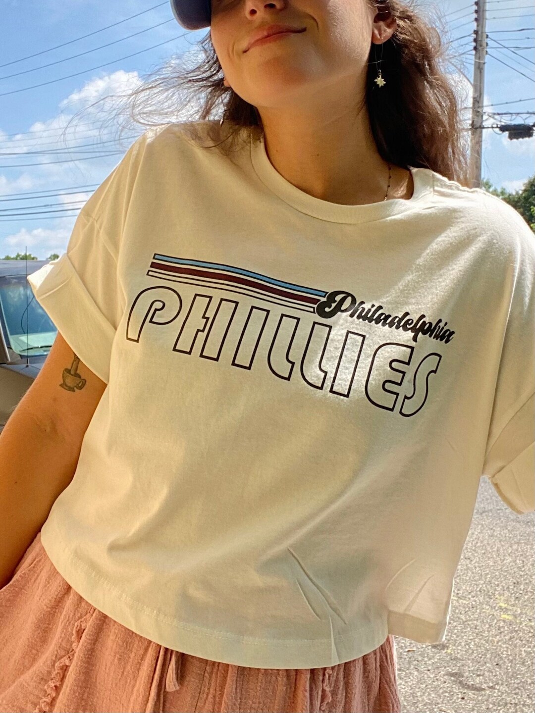 Retro Philadelphia Phillies Cropped Boxy Tee in Old School Colors - Etsy