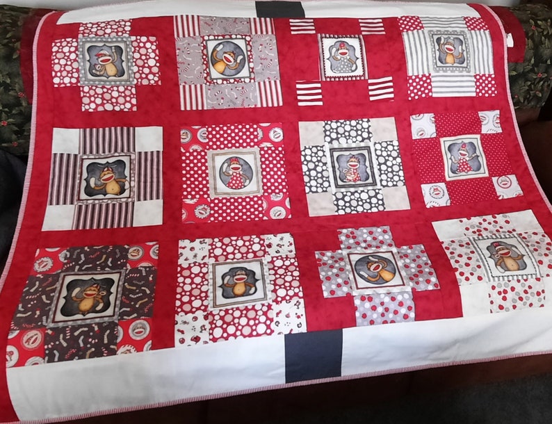 Adorable Sock Monkey Quilt - Etsy