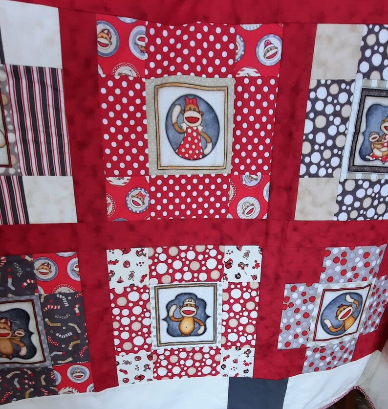 Adorable Sock Monkey Quilt - Etsy
