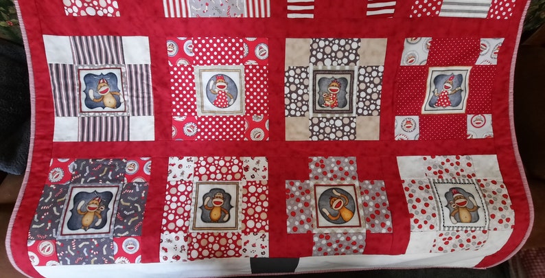 Adorable Sock Monkey Quilt - Etsy