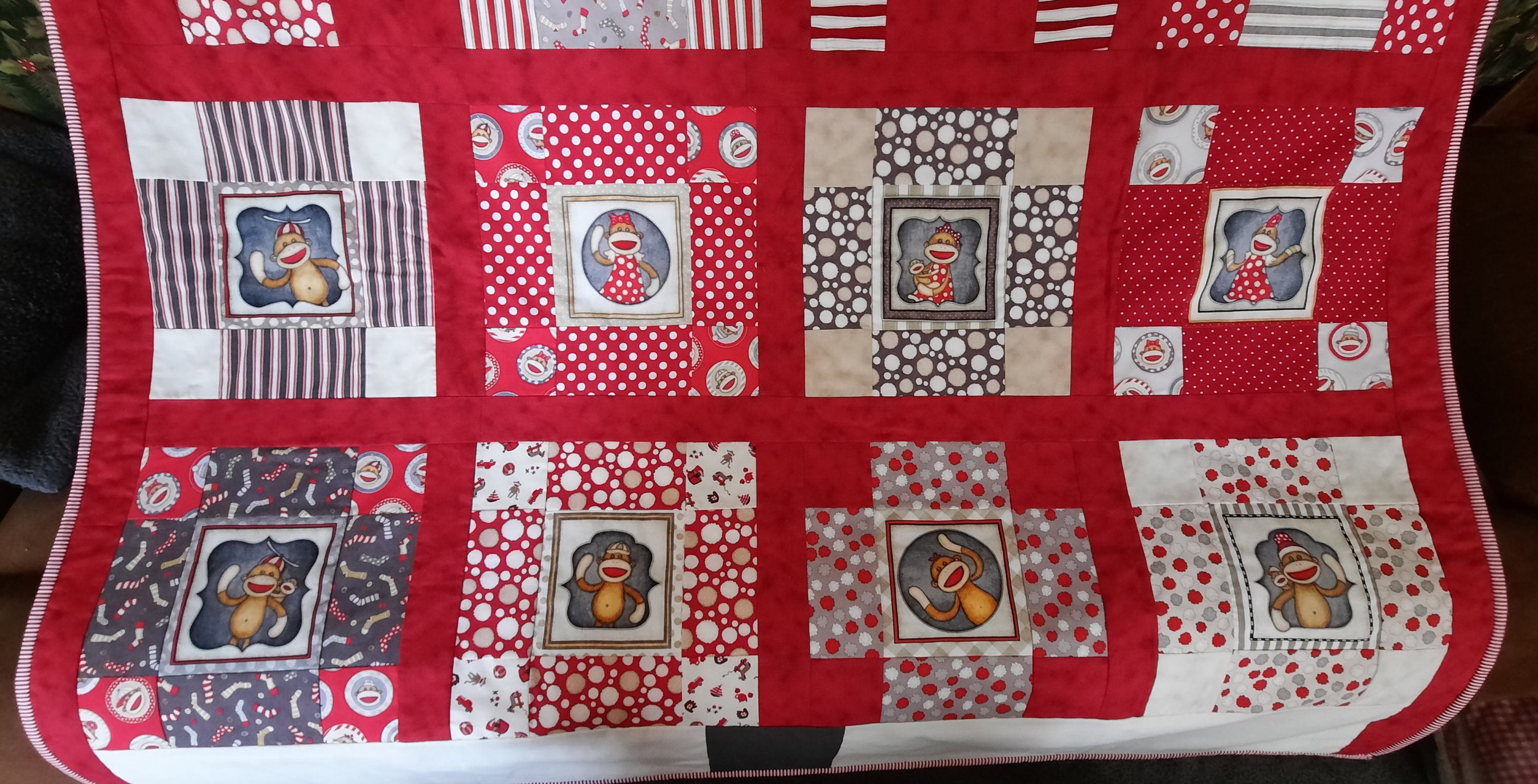 Adorable Sock Monkey Quilt - Etsy