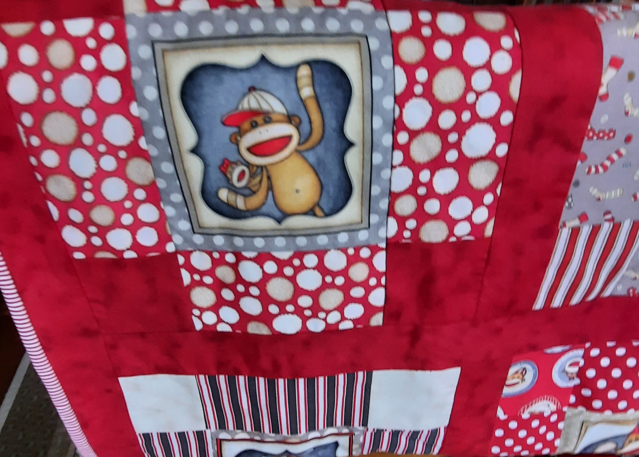 Adorable Sock Monkey Quilt - Etsy