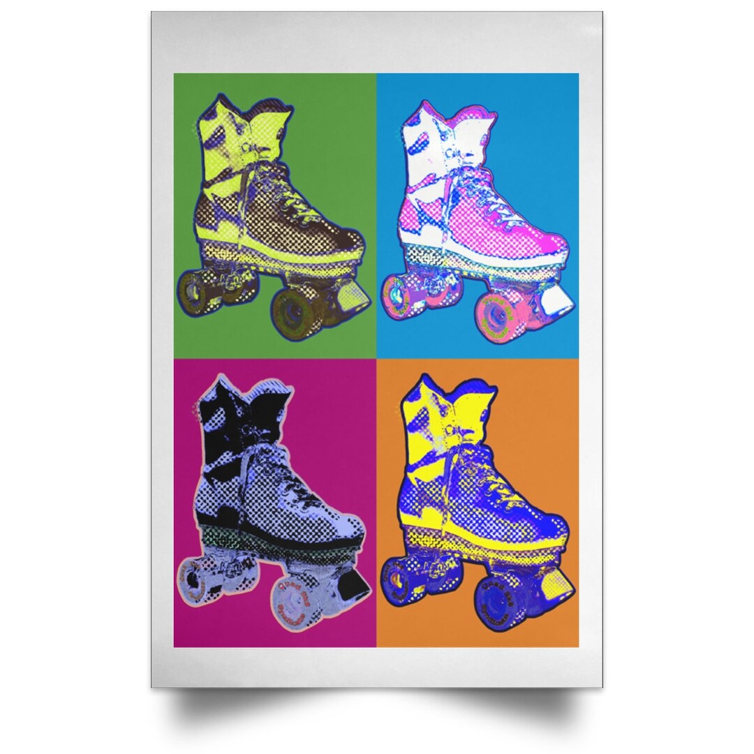 Retro Quad Skate Satin Portrait Poster - Warholesque Quad Sk8 Syndicate ...