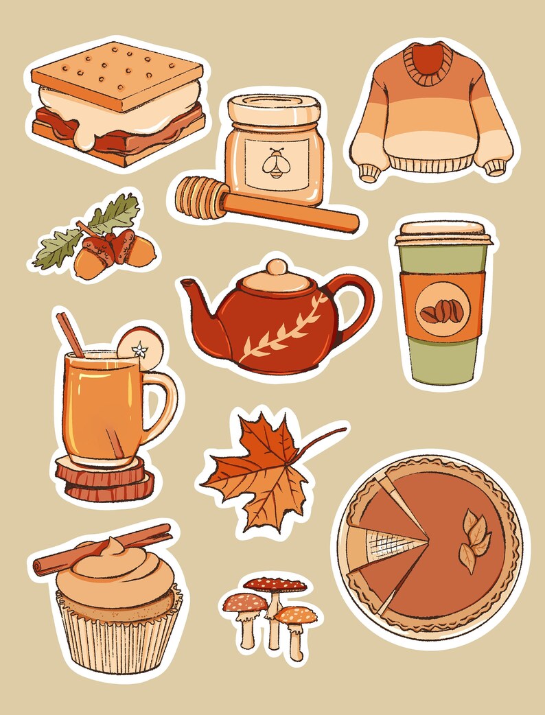 Autumn Sticker Sheet - Etsy
