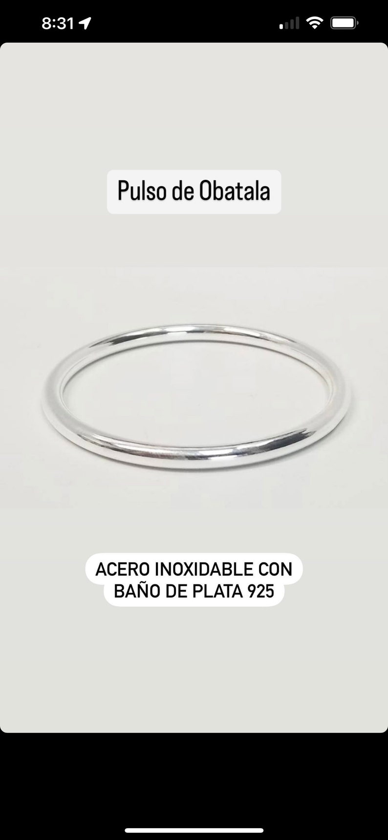 Pulso De Obatala Acero Inoxidable Bañado En Plata 925 - Etsy