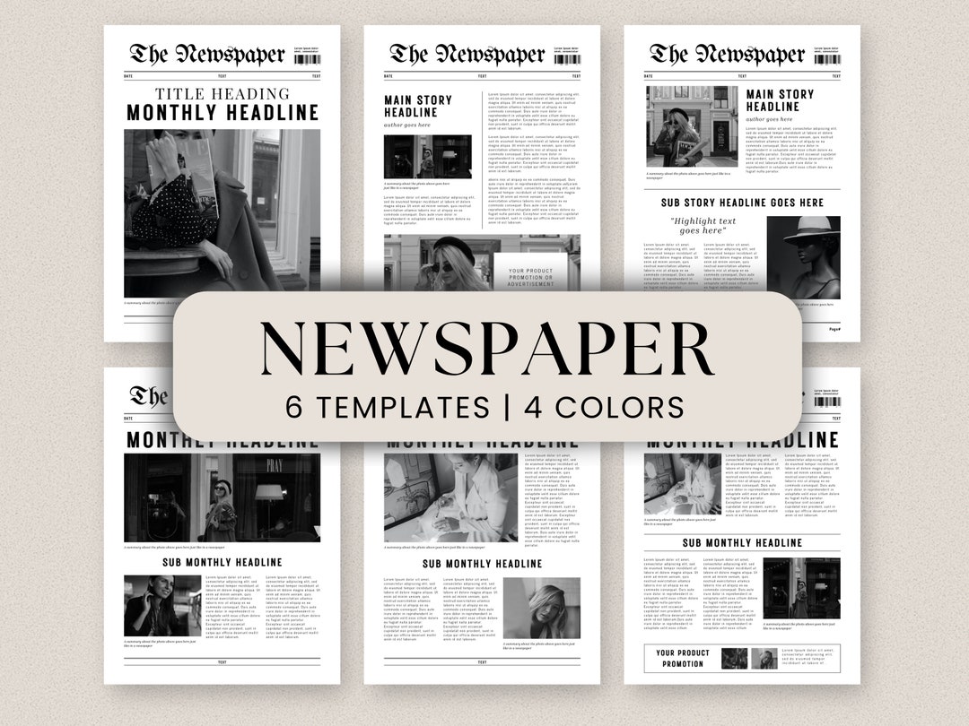 Business Newspaper Template, 6 Editable Newspaper Templates, Business ...