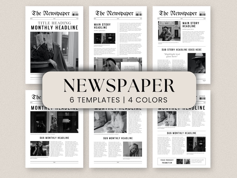 Business Newspaper Template, 6 Editable Newspaper Templates, Business ...