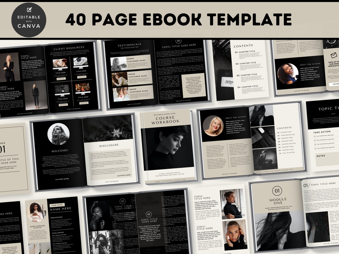 Ebook Template Canva, 40 Page Ebook Course, Done for You Lead Magnet ...