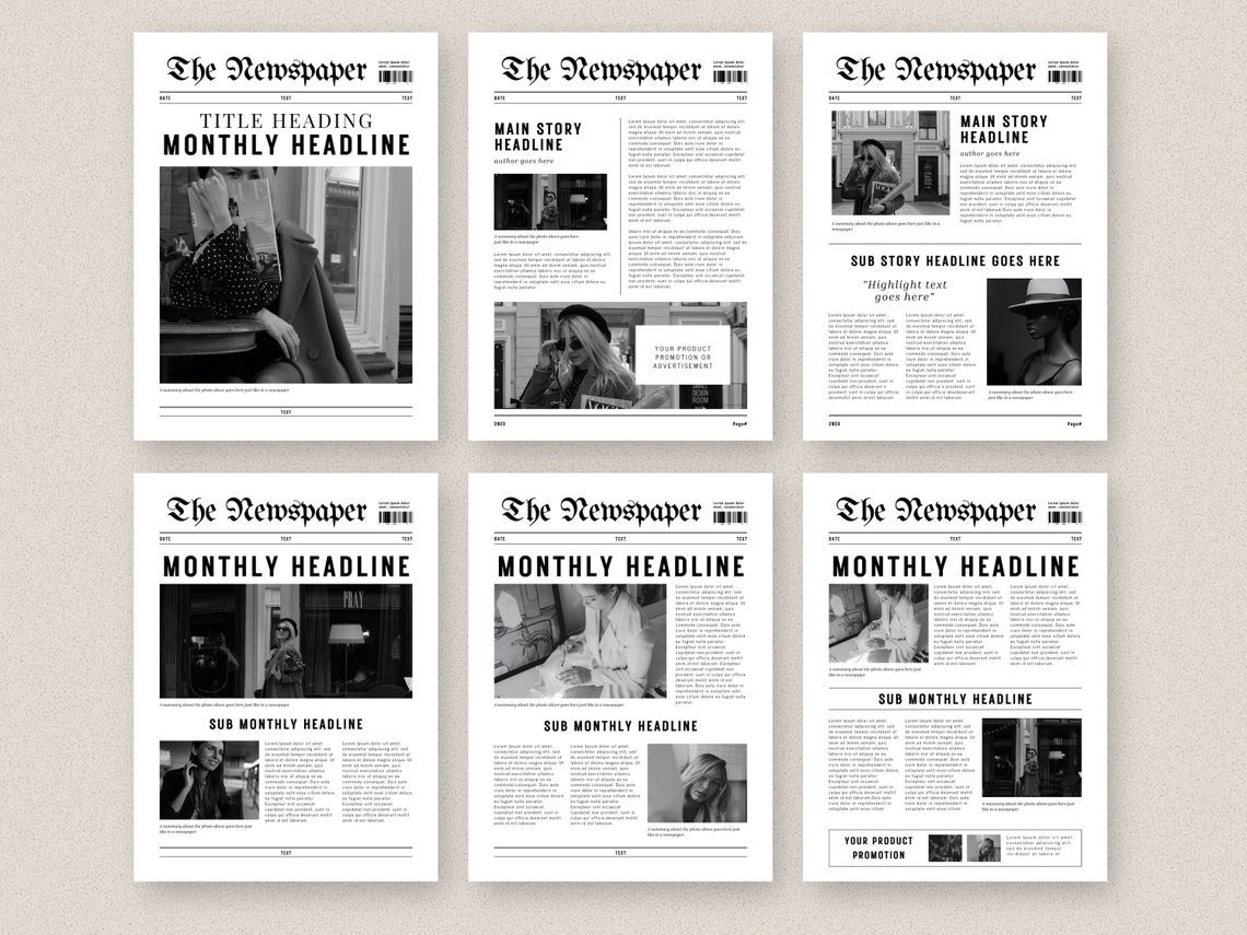 Business Newspaper Template, 6 Editable Newspaper Templates, Business ...