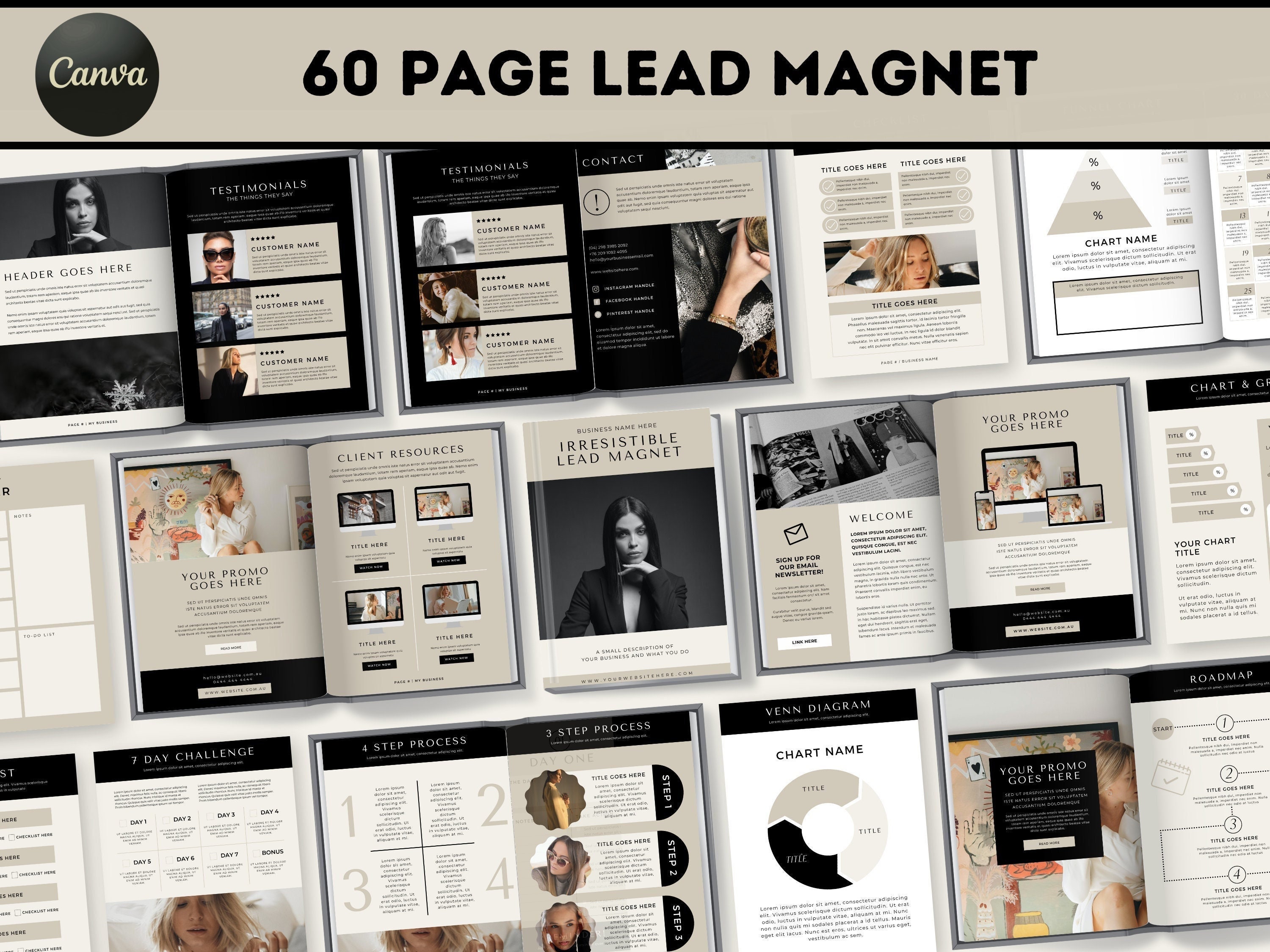 Lead Magnet Template 60 Page Workbook Template in Canva Done - Etsy