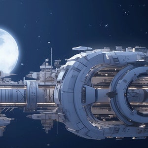 Space Station Desktop Background QHD and 4K in 16x9 & 32x9 ASPECT ...