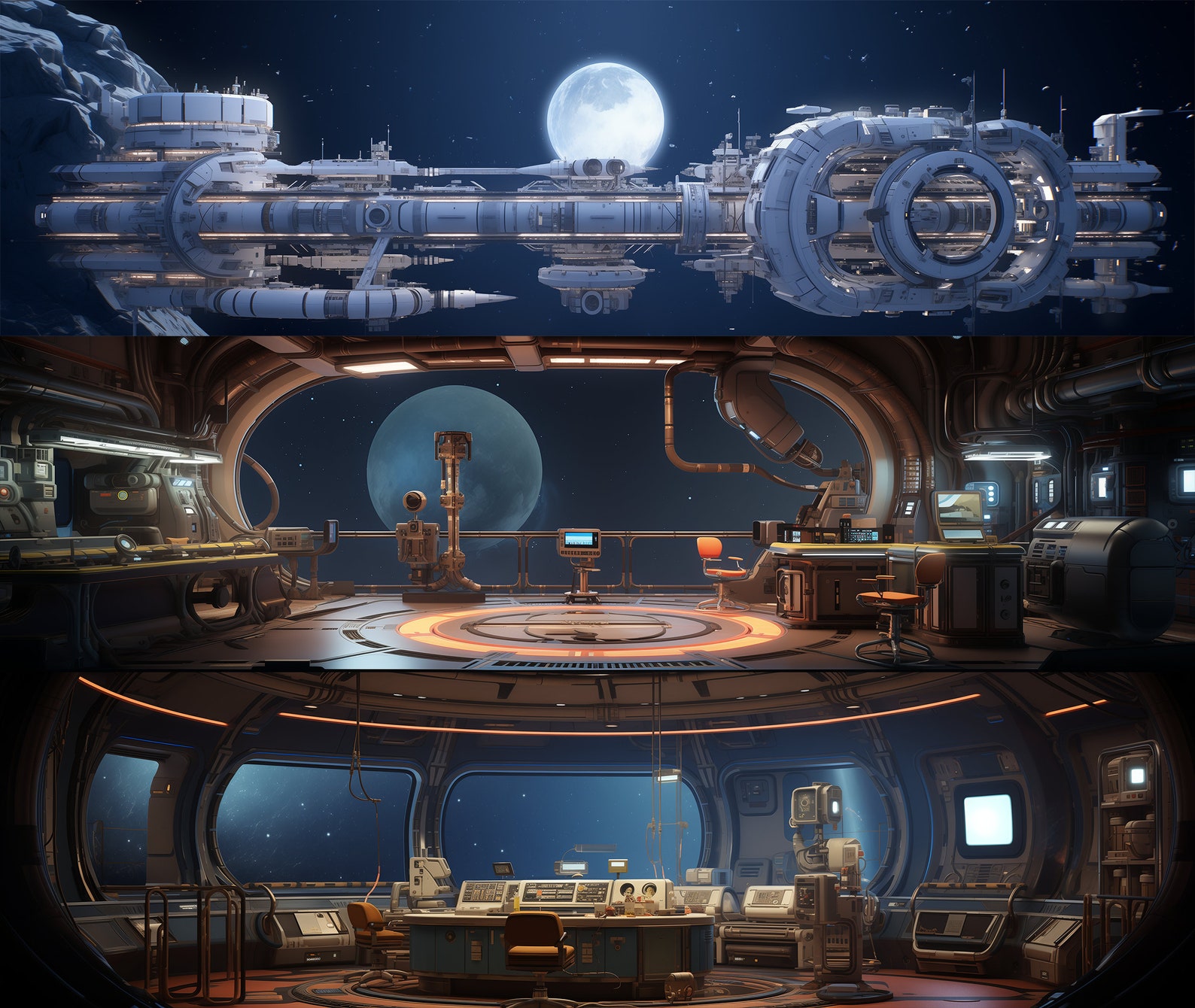 Space Station Desktop Background QHD and 4K in 16x9 & 32x9 ASPECT ...