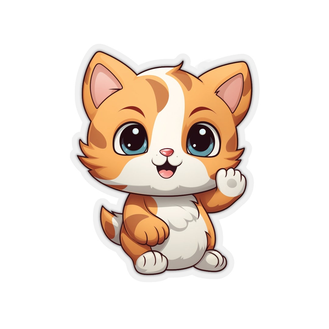 Playful Cat Sticker Variant 06 - Etsy