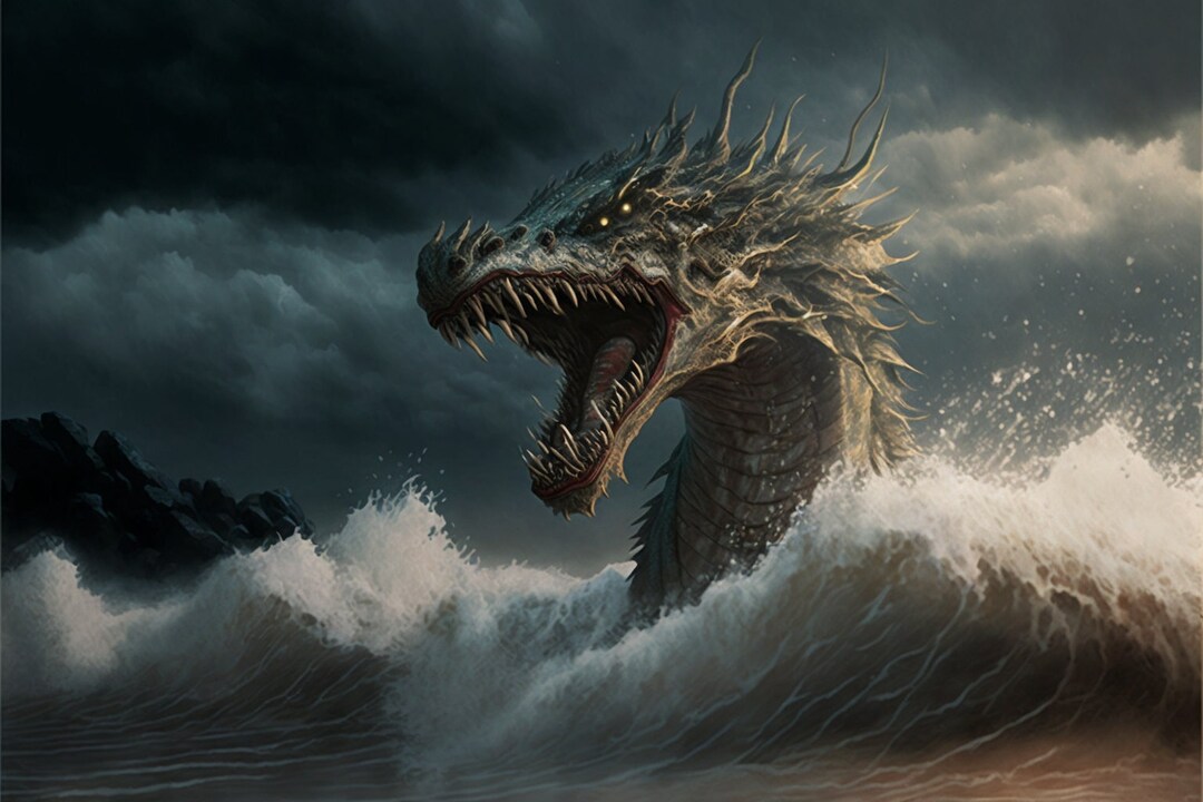 Sea Dragon Attacks Art Digital Print Art Décor Download - Etsy