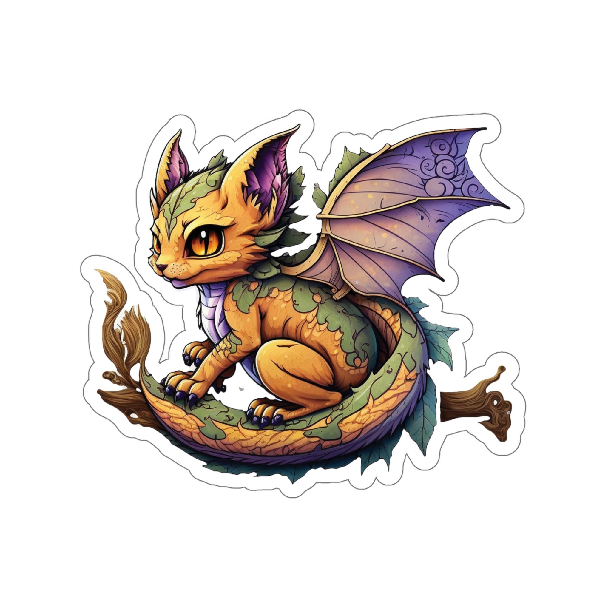 Variant 7 - Cat Dragon Sticker Cute Kid Sticker Cat Hybrid Dragon Craft ...