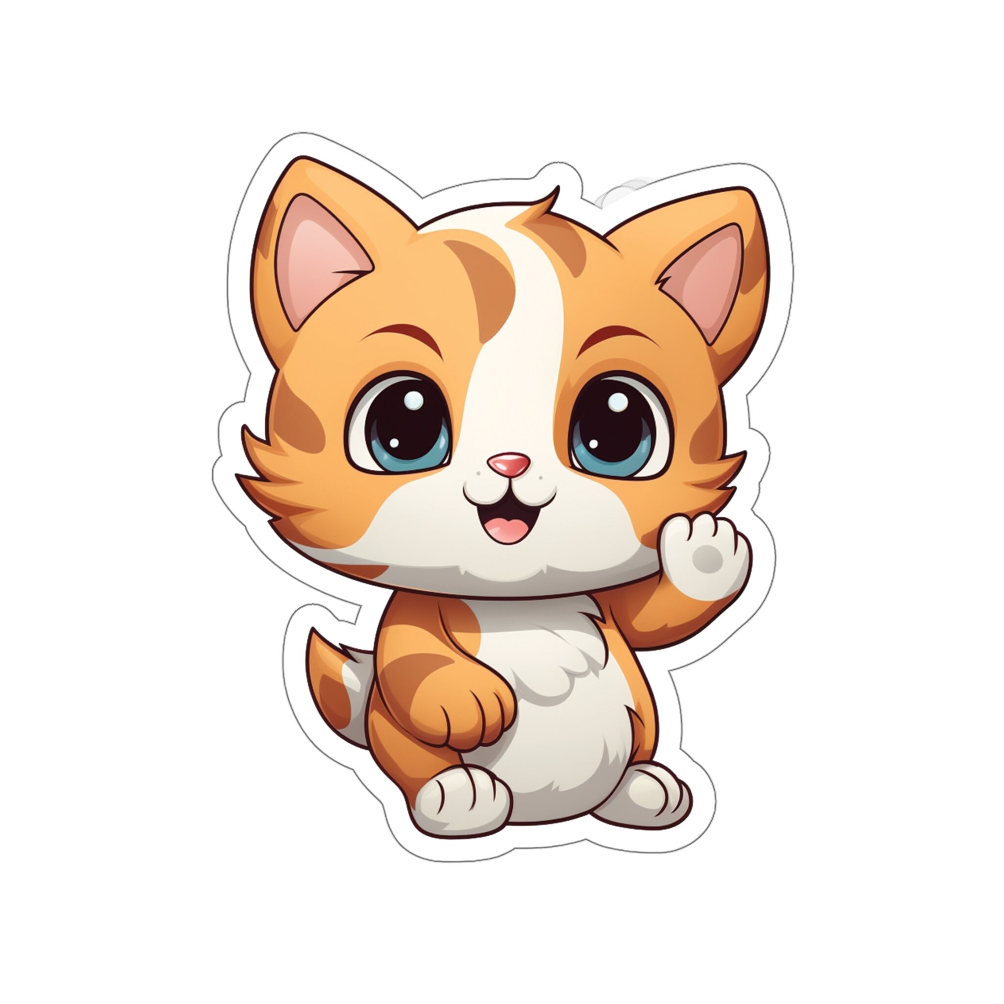 Playful Cat Sticker Variant 06 - Etsy