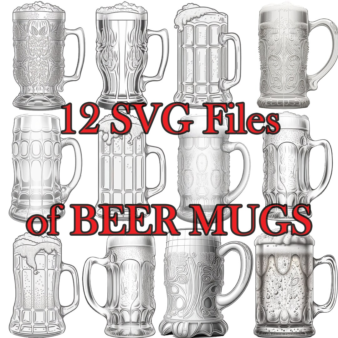 12 SVG Beer Mug Files for Custom Crafts & Digital Art - Etsy
