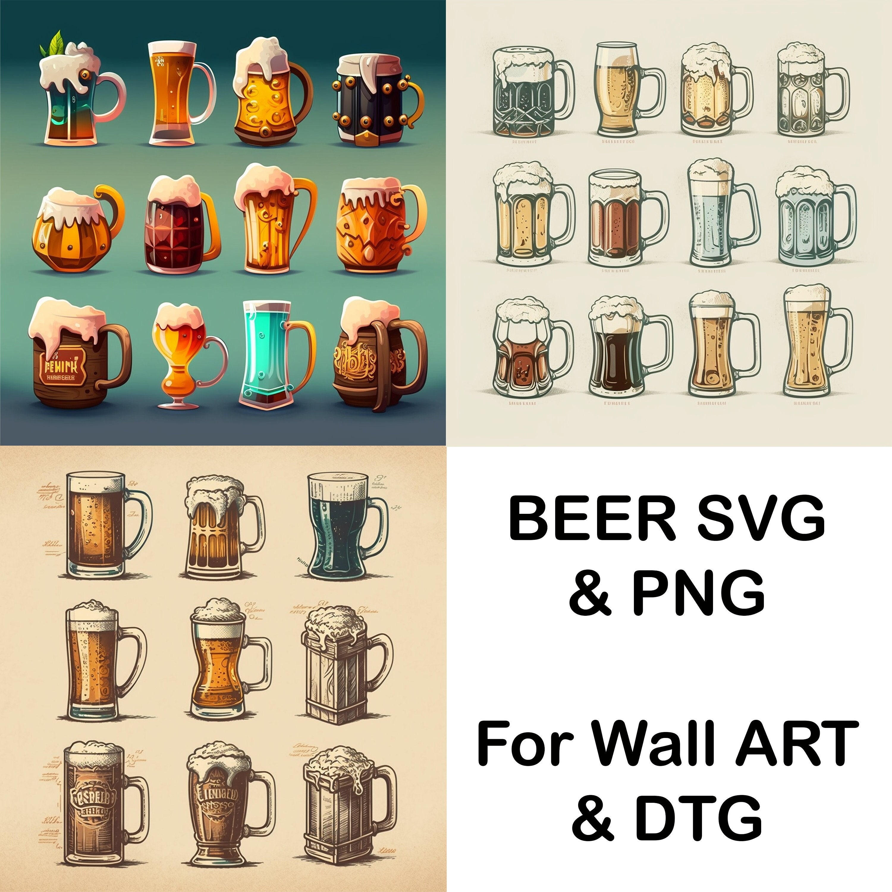 Beer SVG & PNG Instant Download for Digital Art and Vector Work - Etsy