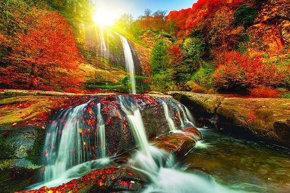Beautiful Fall Scenery With Water 8,222 Autumn Waterfalls Water