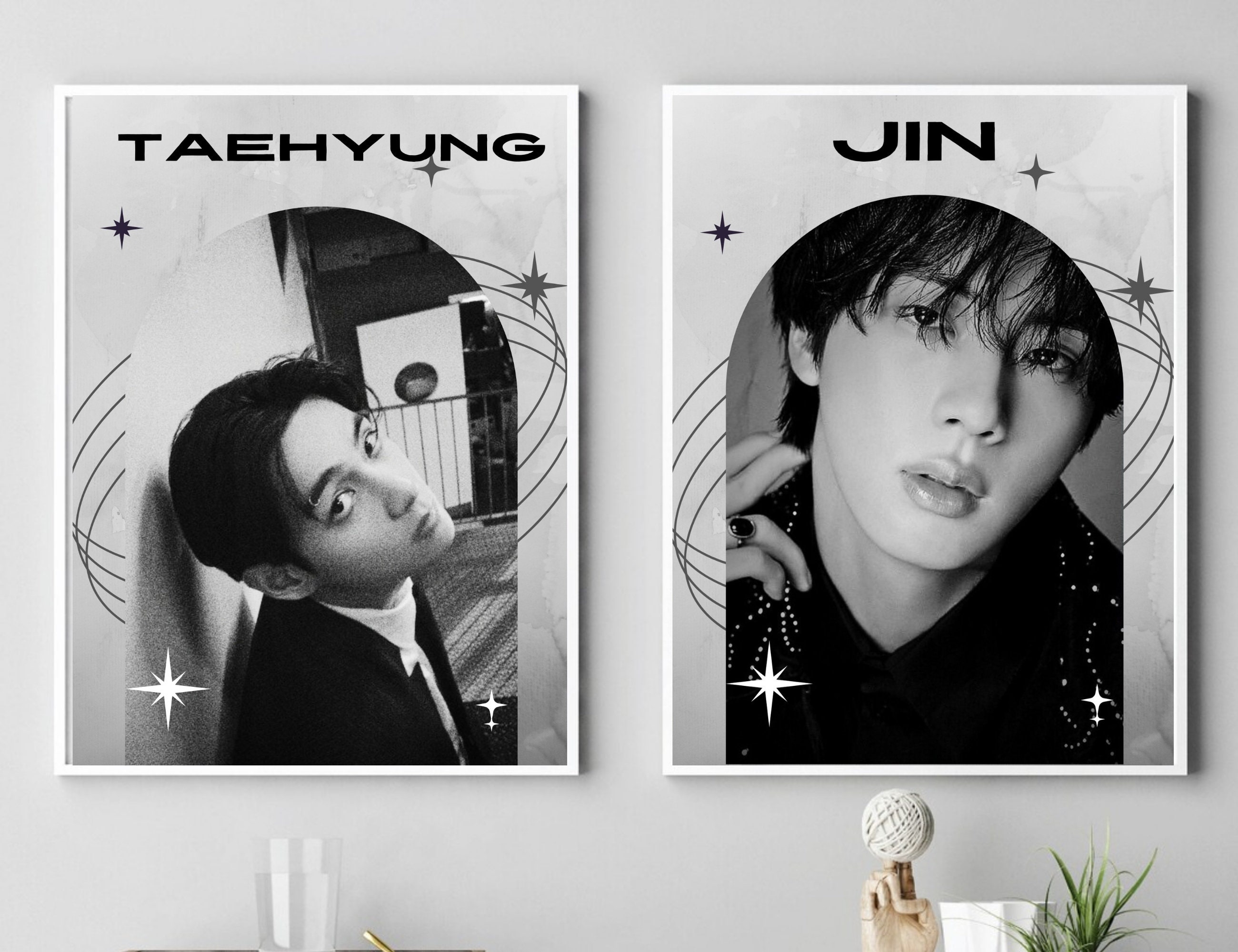 BTS Poster Set of 7 digital Download, Aesthetic BTS Printable Wall Art ...