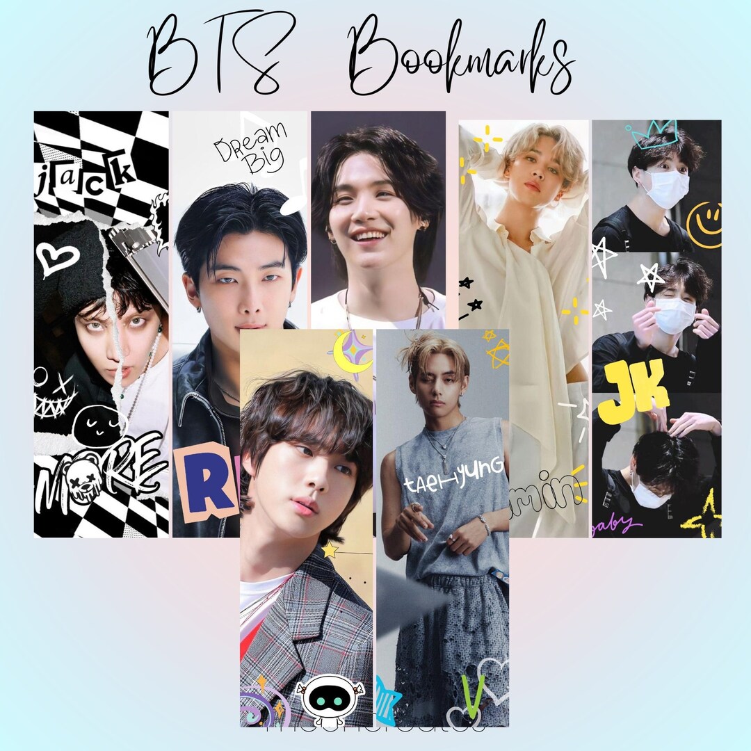 BTS Bookmark Bundle Printable Bookmarks Set of 7 Printable - Etsy