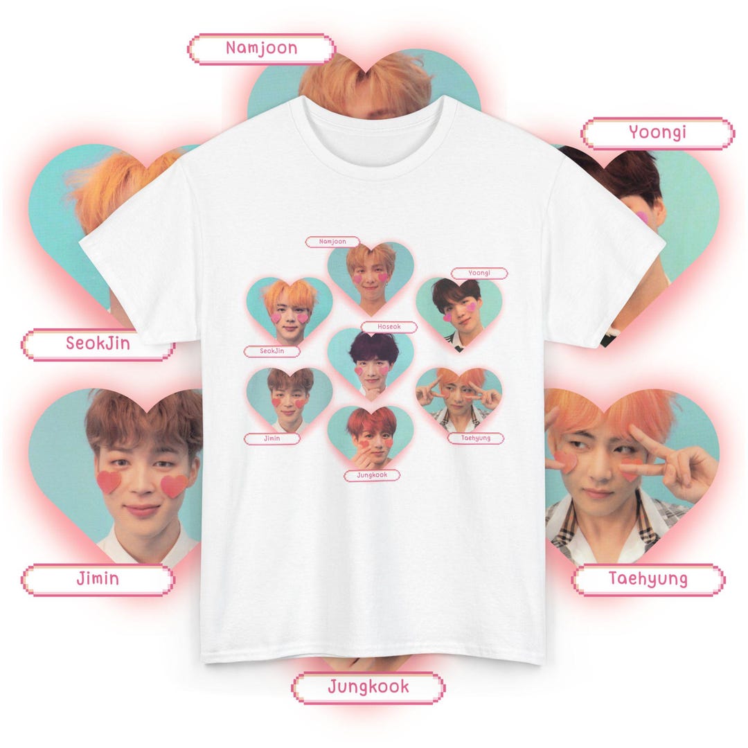 Kpop Bts Heart Portraits Tee, BTS Band Member Photo Collage Shirt, BTS ...