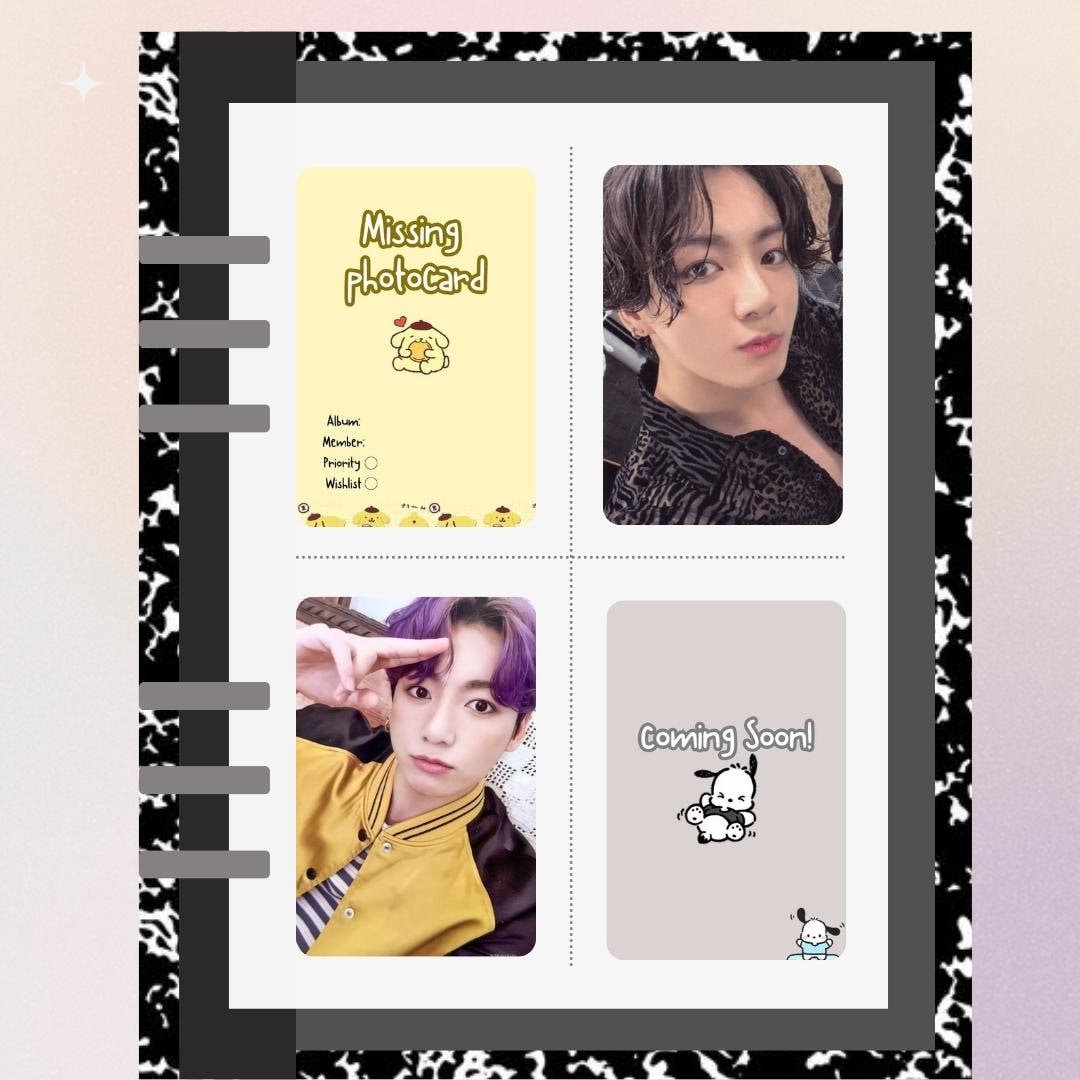 Kpop Missing Photocard Binder Filler/placeholder: Cute Design digital ...