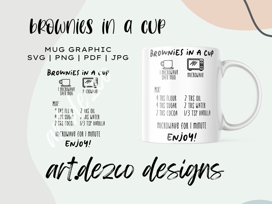 Brownies in a Cup Digital Download SVG Circut - Sihouette, Recipe ...