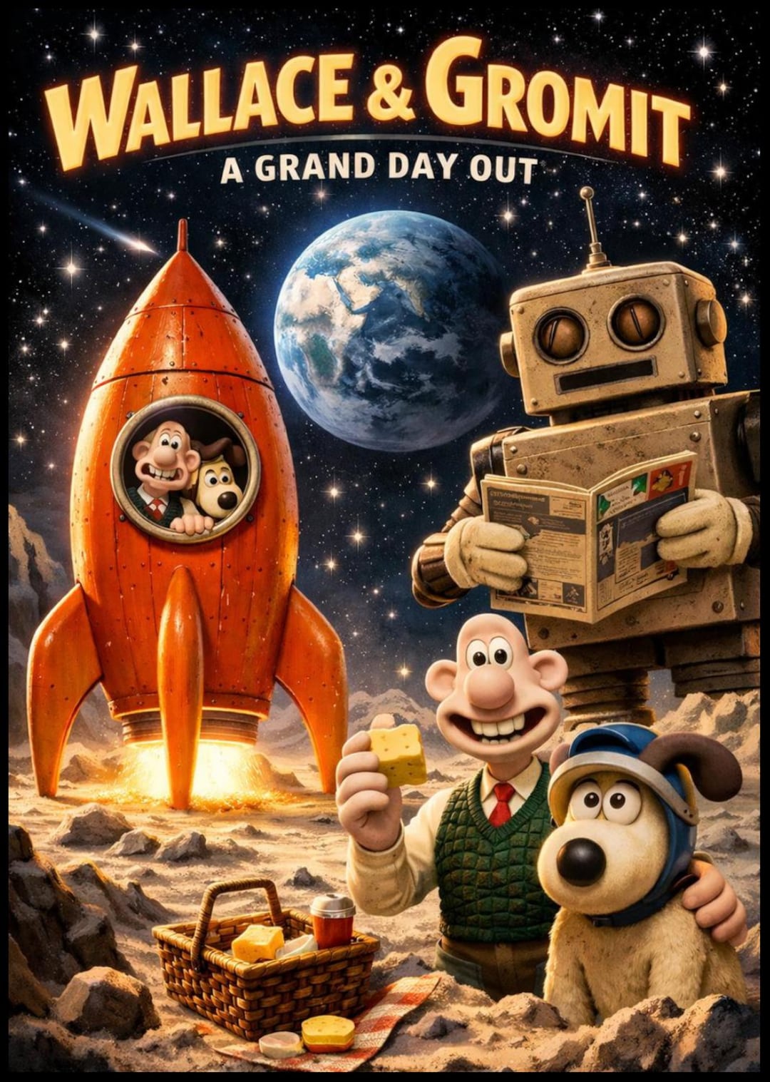 Wallace and Gromit, A Grand Day Out Poster - Etsy