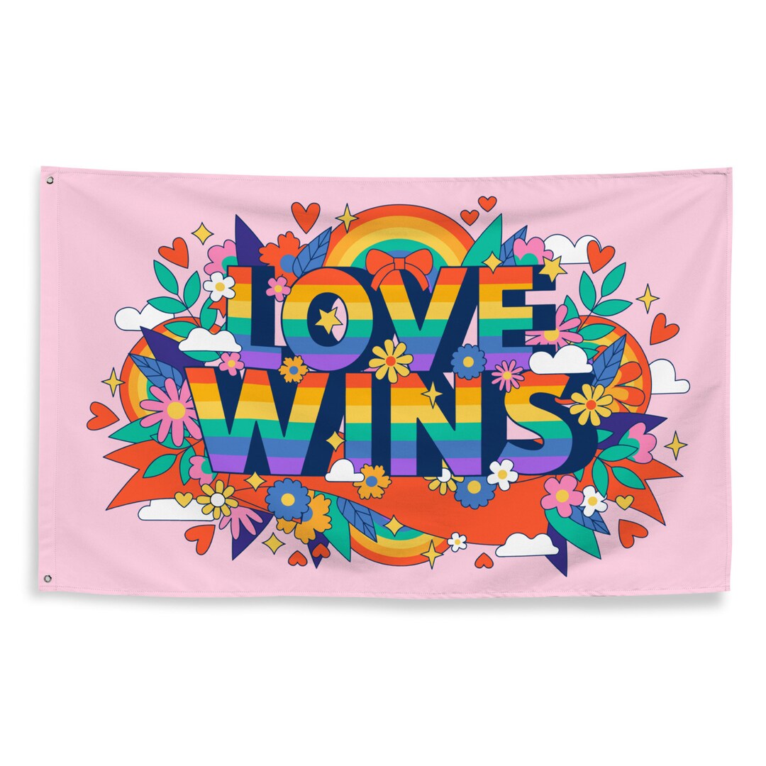 Love Wins Flag, Pride Flag, Rainbow Flag, LGBTQ Flag, Gay Flag, Love ...