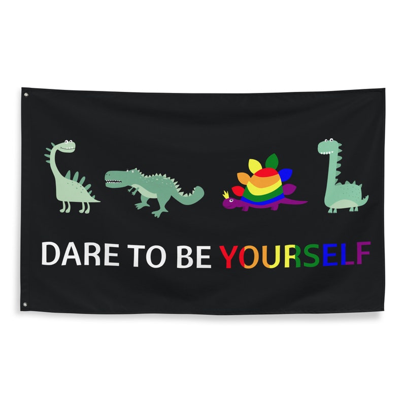 Dinosaur Pride Flag, LGBTQ Flag, Classroom Inclusive Flag, Dinosaur ...