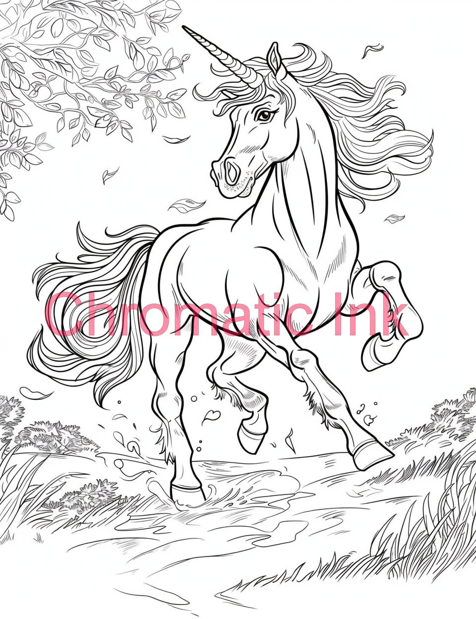 Mystical Unicorn Coloring Pages | Printable Fantasy Creatures | Stress ...