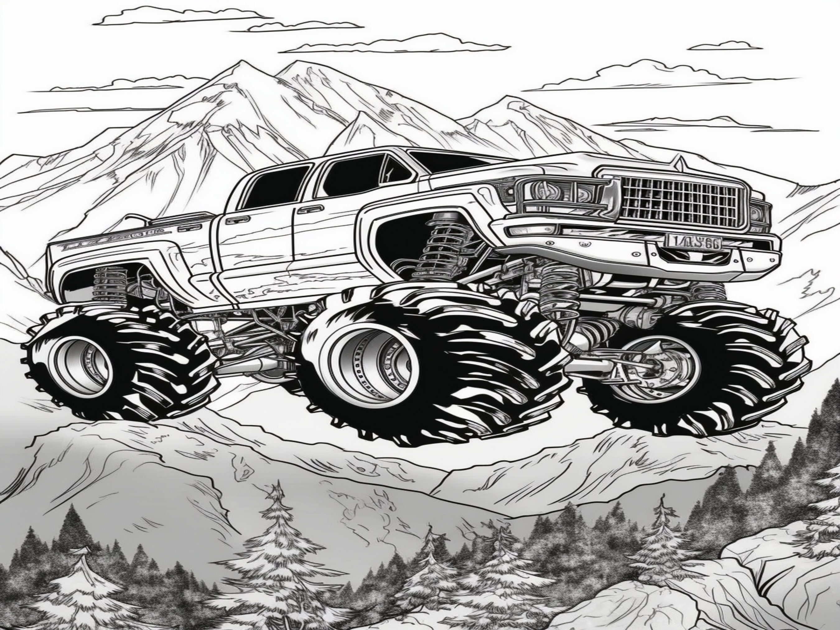 Big Wheels Coloring | Monster Trucks | Truck Coloring | 4x4 Trucks ...