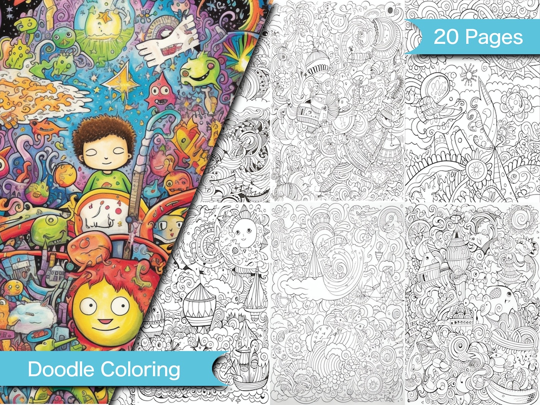 Doodle Art Coloring Pages for All Ages - Relaxing Pattern Coloring ...