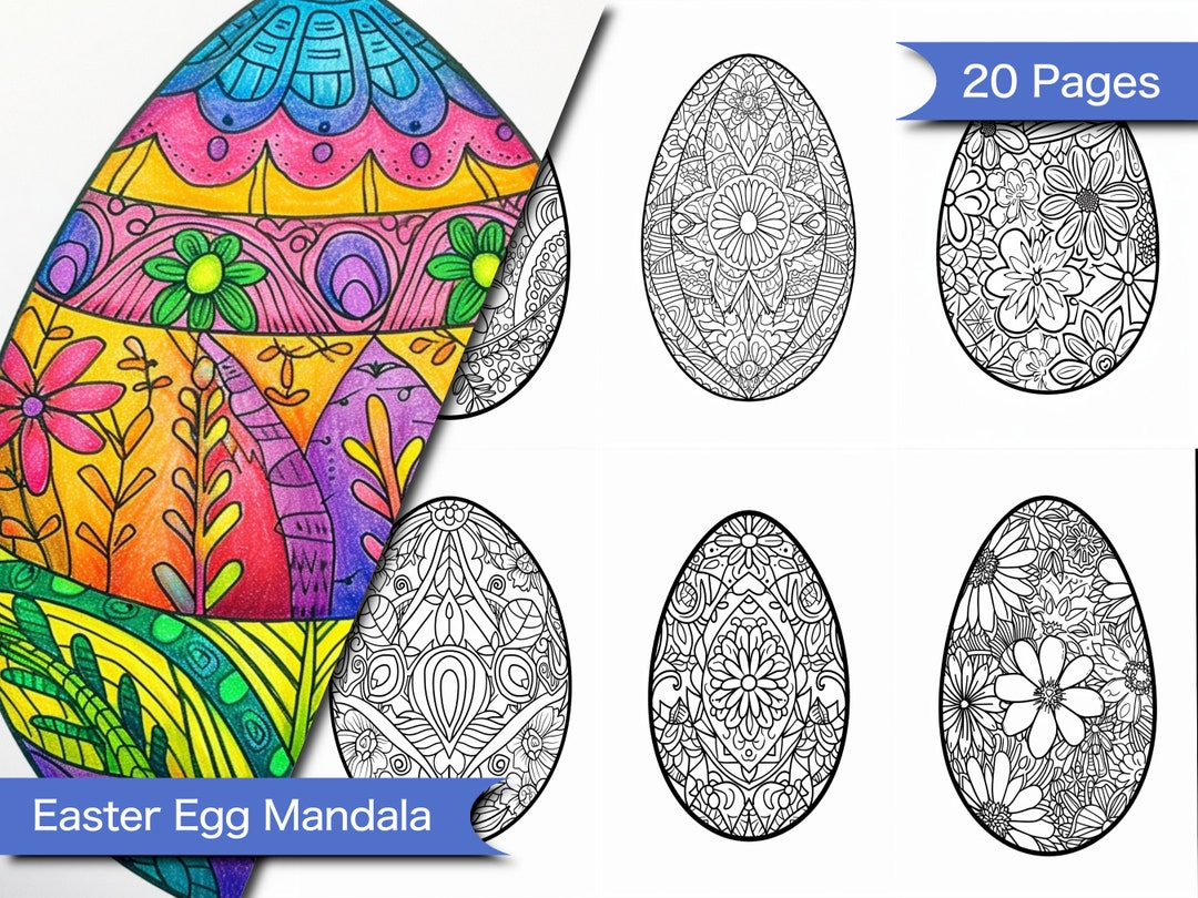 Mandala Easter Egg Coloring Book for Stress Relief | Intricate Patterns ...