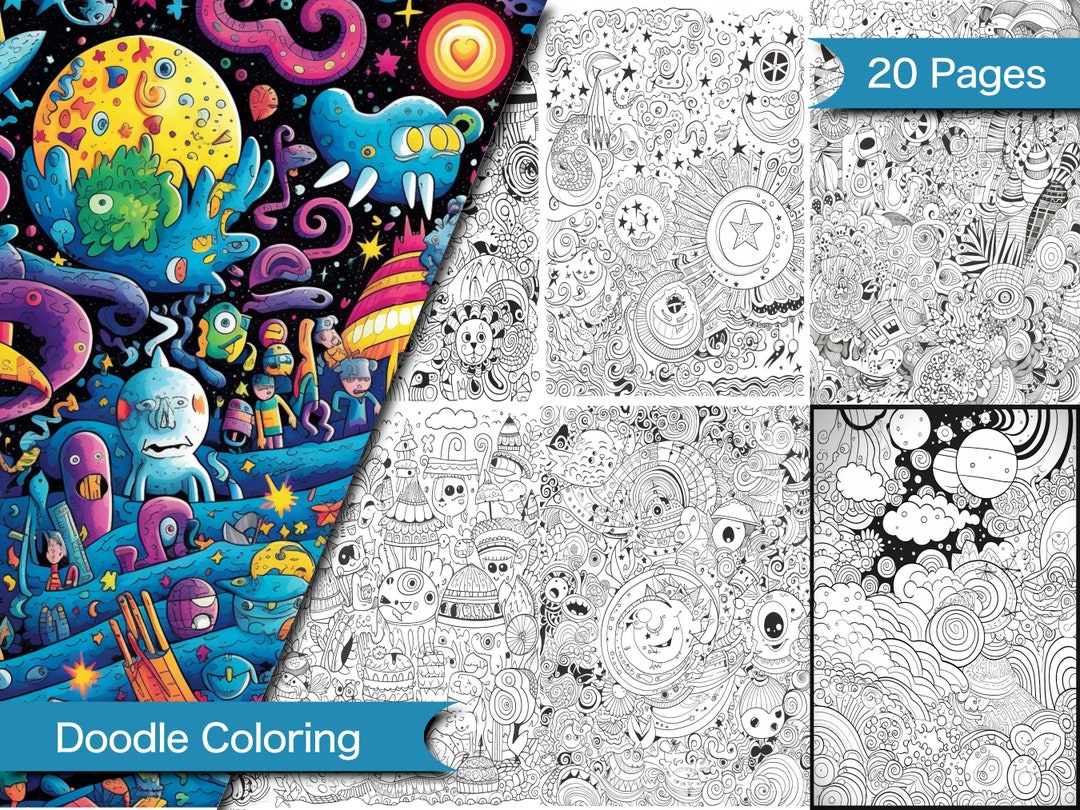 Doodle Art Coloring Pages for All Ages - Relaxing Pattern Coloring ...