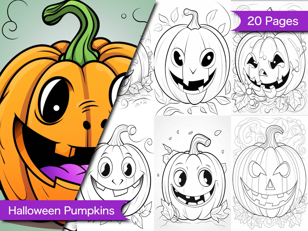 Halloween Pumpkin Coloring Pages: Fun Fall Activity (digital Download ...
