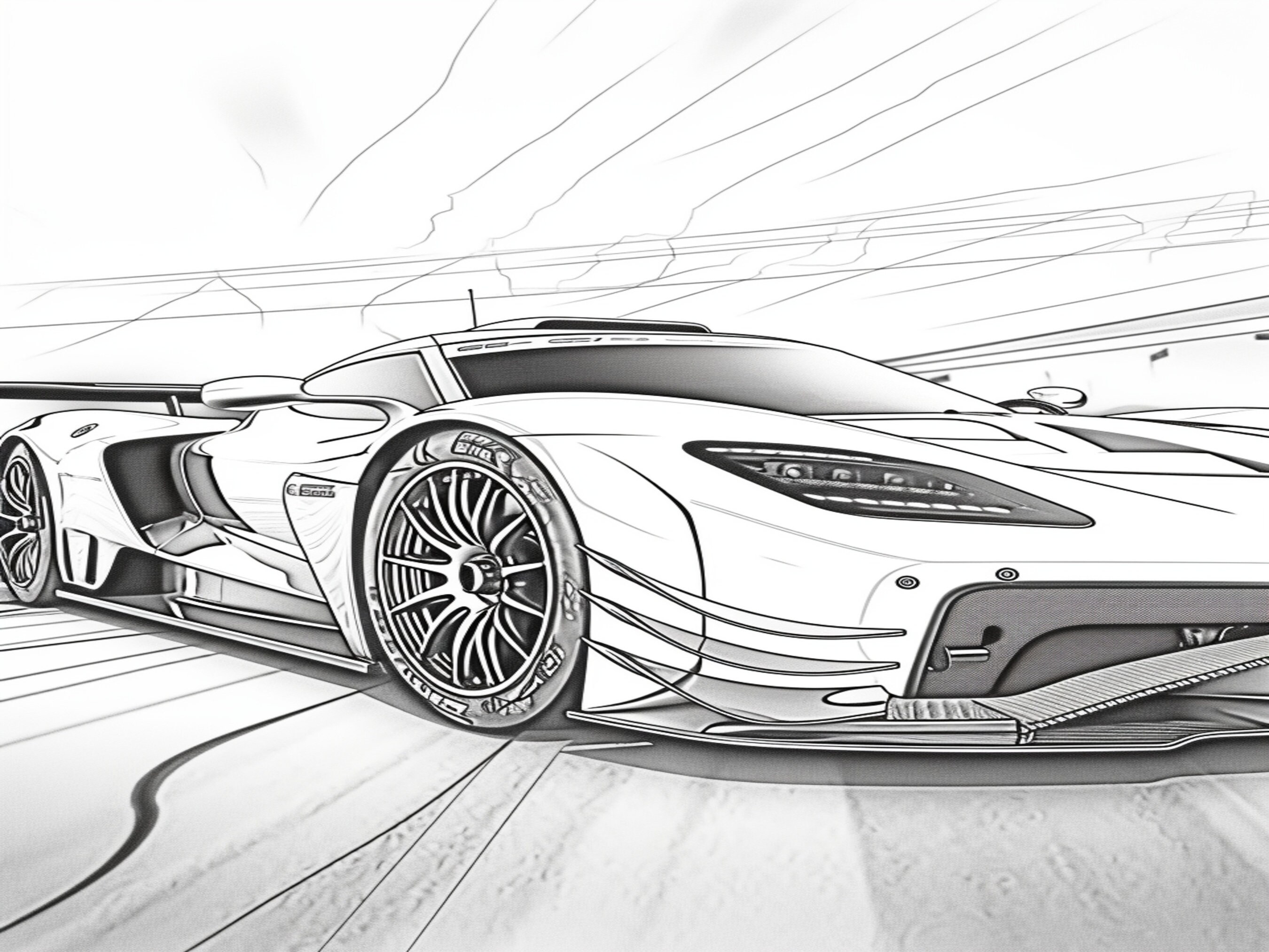 Race Car Coloring Pages Children Car Art Fast Car Drawings Car Themed ...