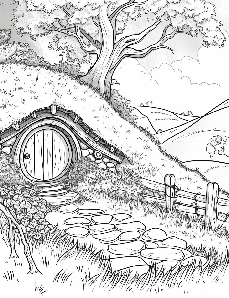 Printable Hobbit-themed Coloring Pages, Instant Download, Fantasy Art ...