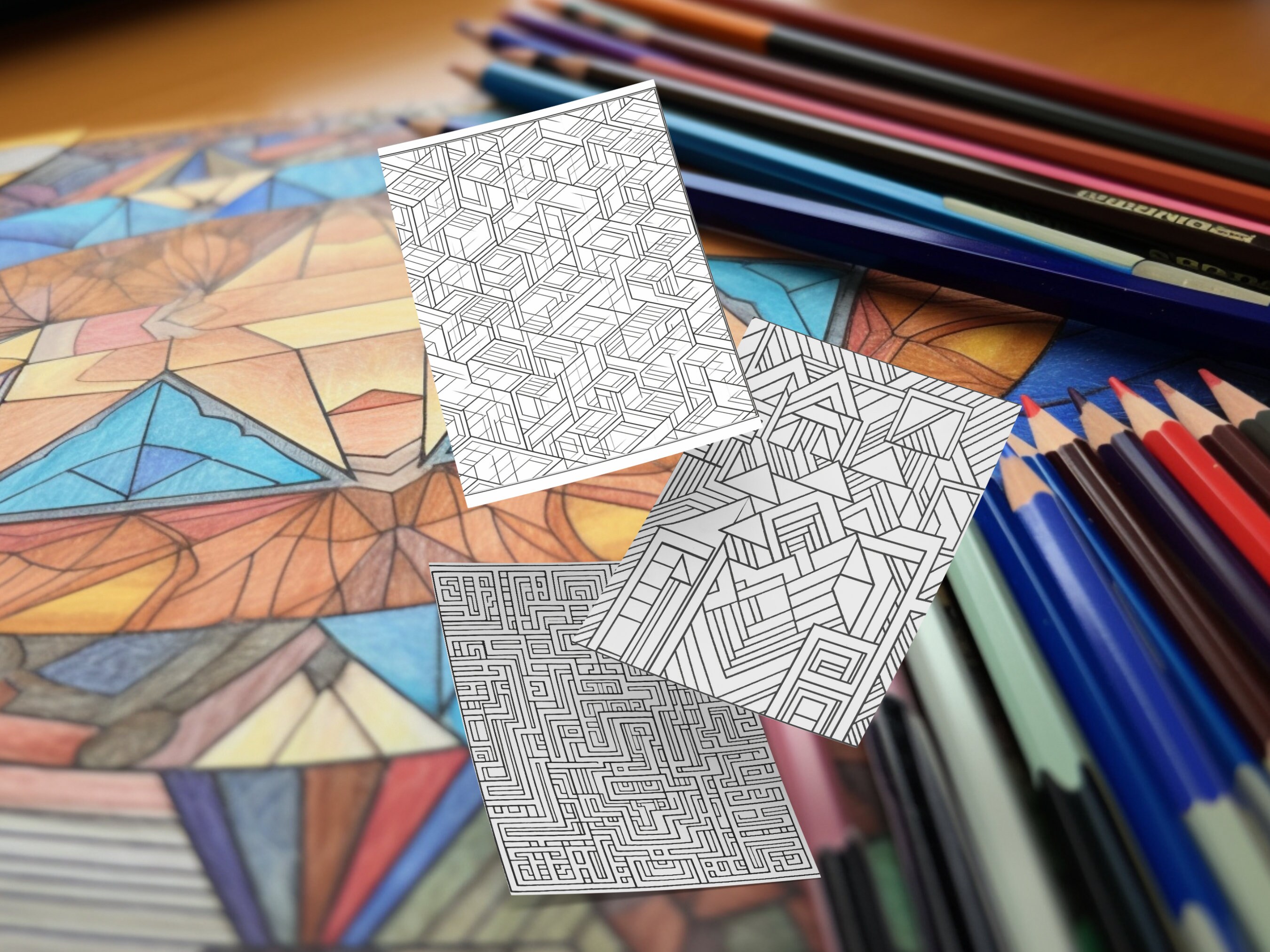 Geometric Pattern Intricate Coloring Book Fun for Kids and - Etsy