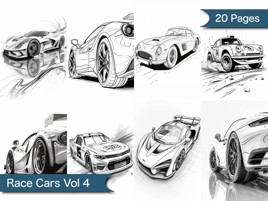 Race Car Coloring Pages Children Car Art Fast Car Drawings Car Themed ...