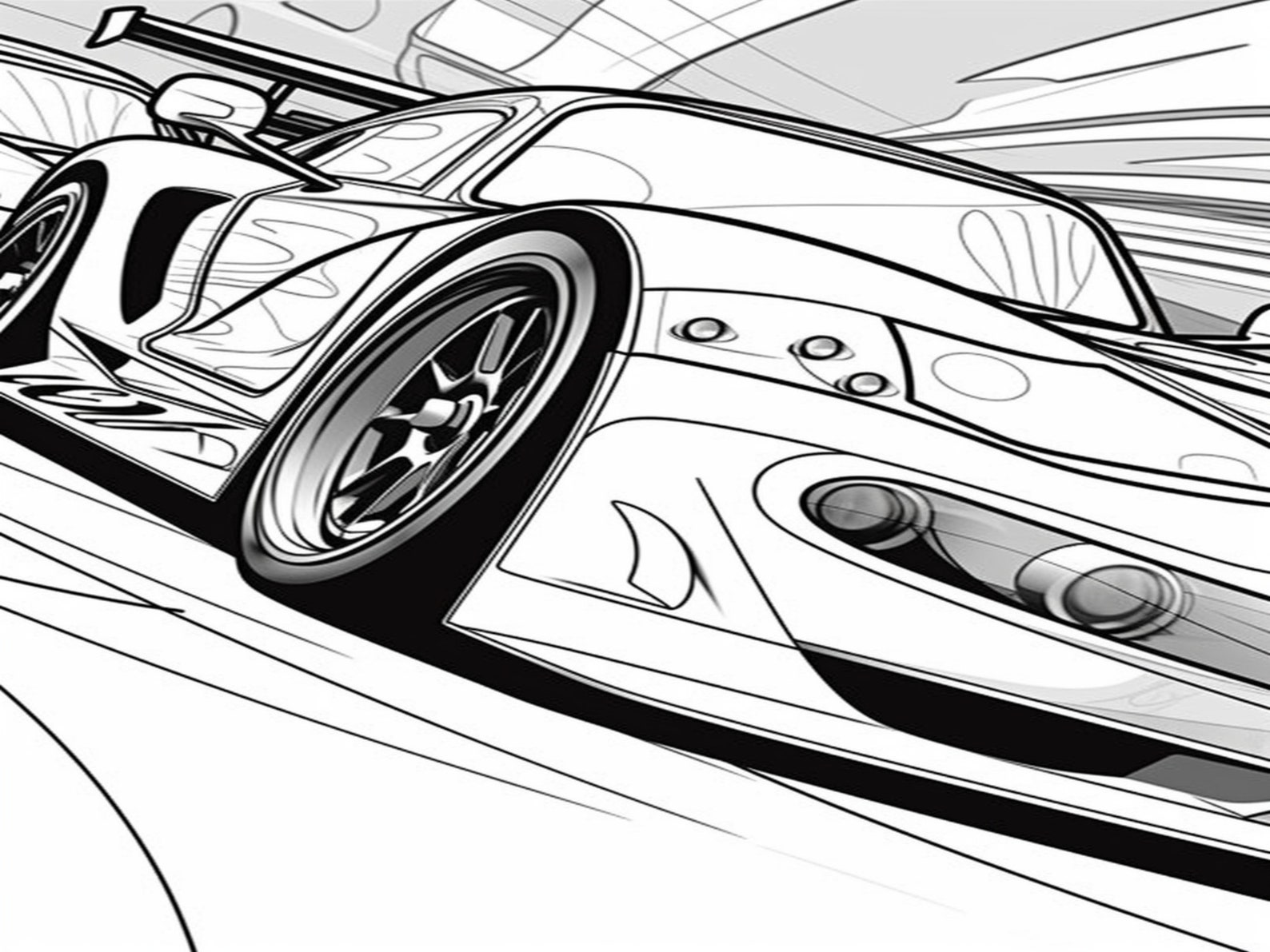 Sports Car Coloring Pages: High-speed Supercar Art (PDF Download) - Etsy