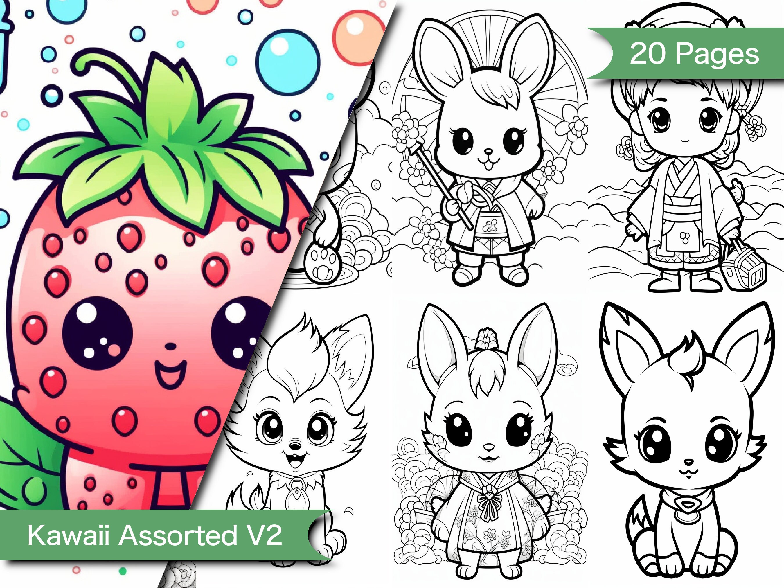 Enchanting Kawaii Assorted Characters Instant Digital Download ...