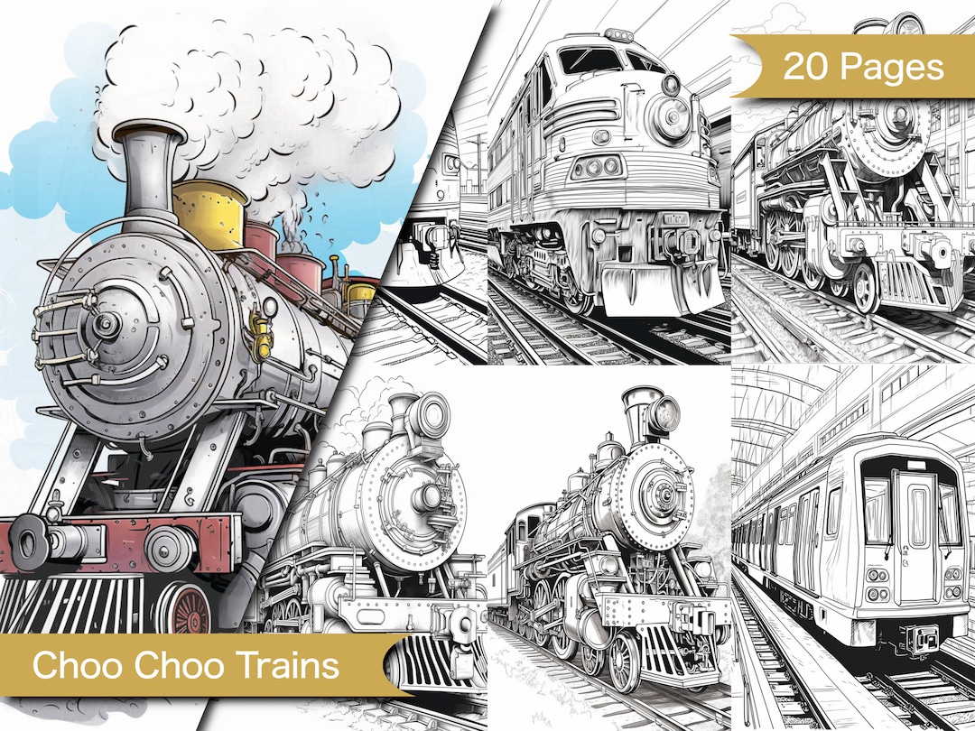 Train Coloring Pages Choo Choo Train Train Printable Train Digital ...