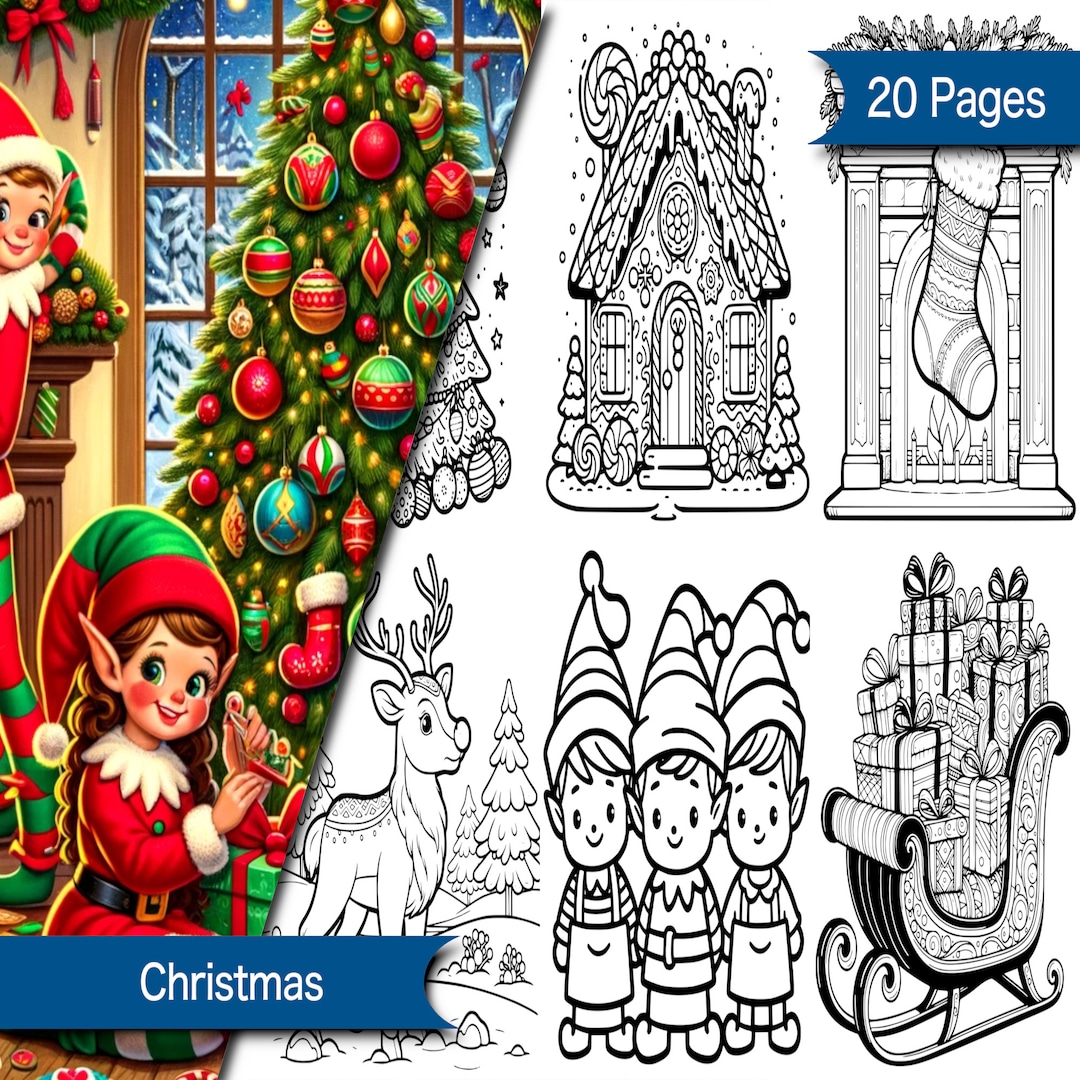 Christmas Coloring Pages for Children and Adults | Santa Claus Coloring ...
