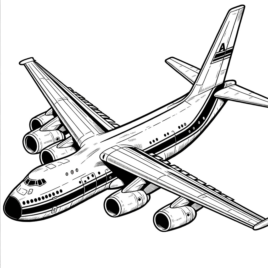 Airplane Coloring Page: Kids' Educational Jet Activity (PDF) - Etsy