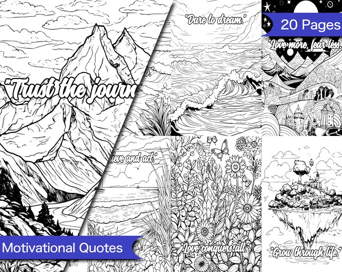 20 - Motivational Coloring Pages - Etsy Canada
