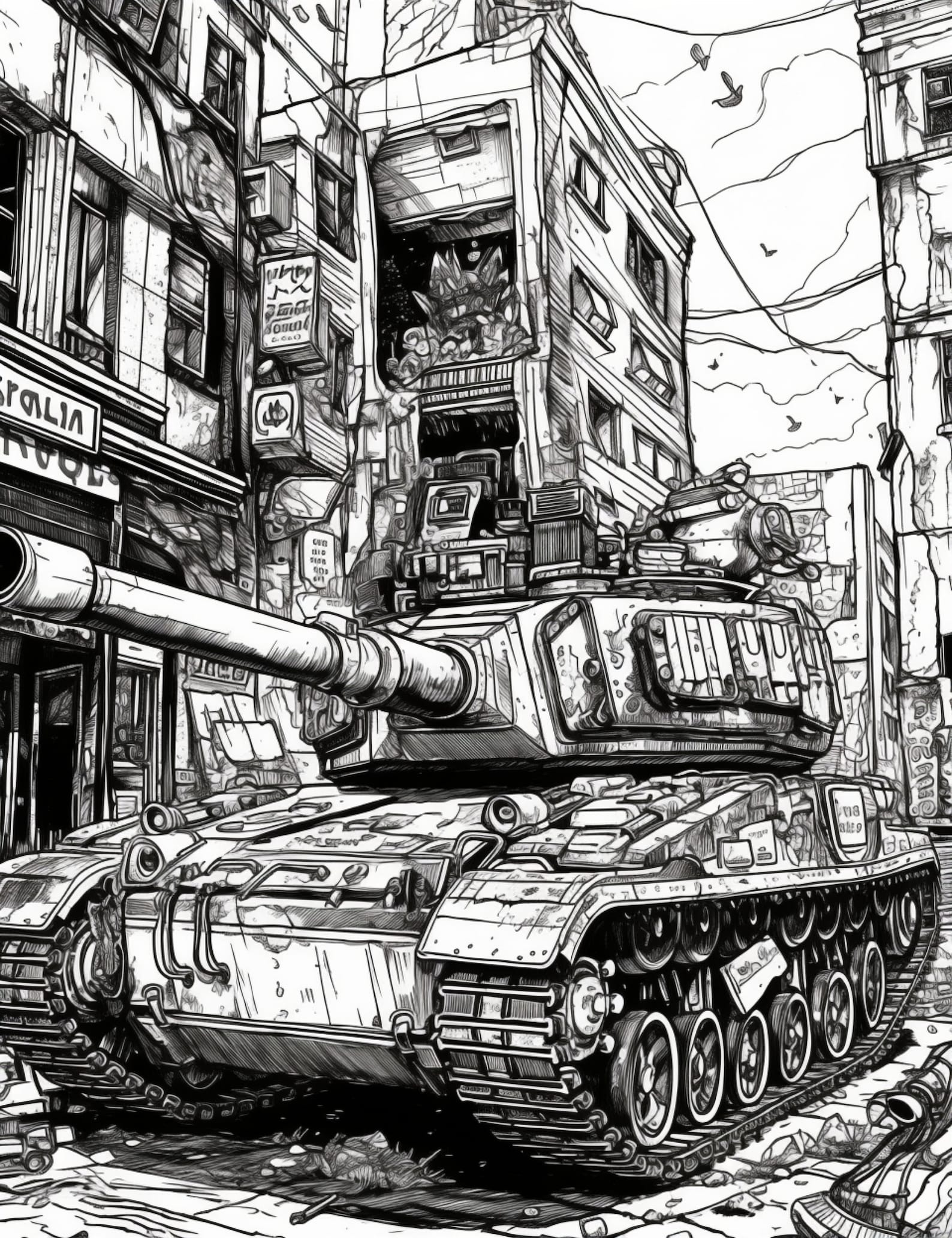 Army Tank Coloring Pages for Kids and Adult Military Tank Art Armored ...